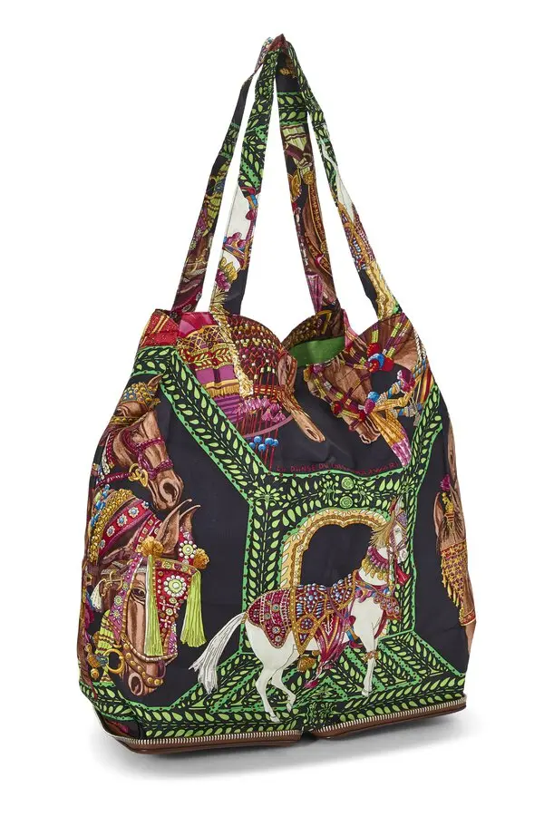Hermès La Danse Du Cheval Marwari Silk Pop Tote