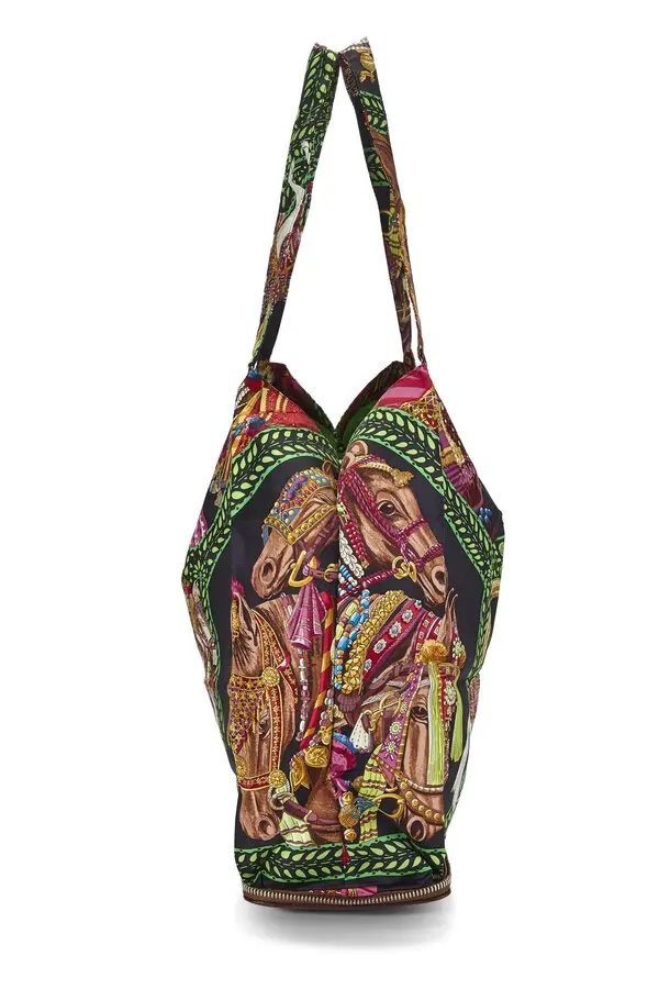 Hermès La Danse Du Cheval Marwari Silk Pop Tote