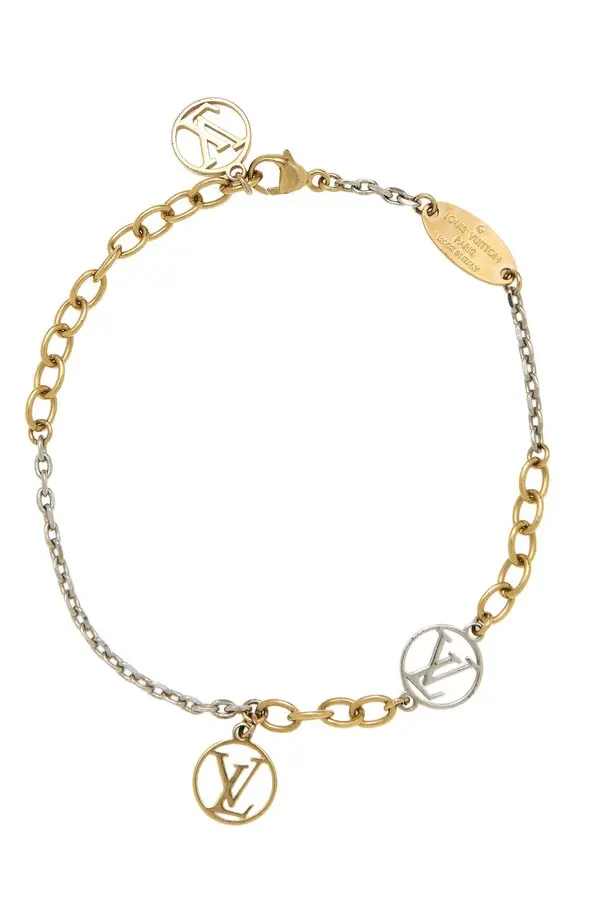 LOUIS VUITTON Monogrammed Chain Bracelet With Logo Charms - Multi