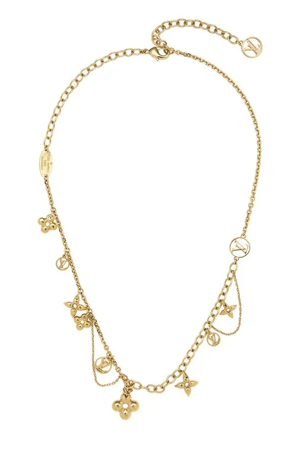 LOUIS VUITTON Blooming Supple Necklace With Monogram Charms - Gold