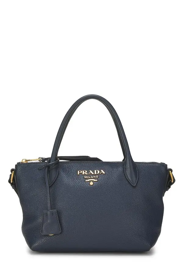 Prada Vitello Daino Convertible Zip Handbag