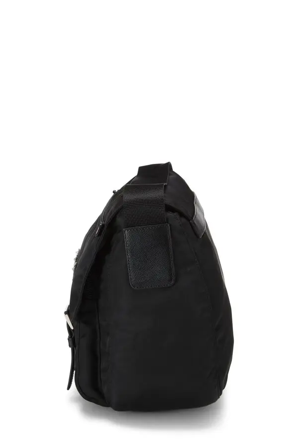 Prada Tessuto Nylon Messenger Bag With Saffiano Leather Trim