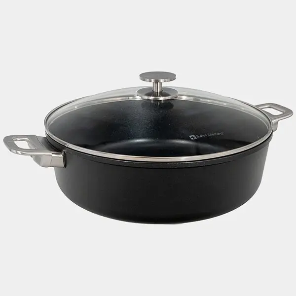 SWISS DIAMOND Chd Nonstick Braiser With Glass Lid - Black