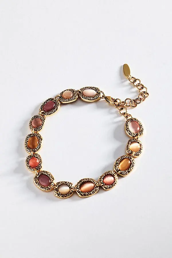 Anthropologie Statement Stone Bracelet - Peach