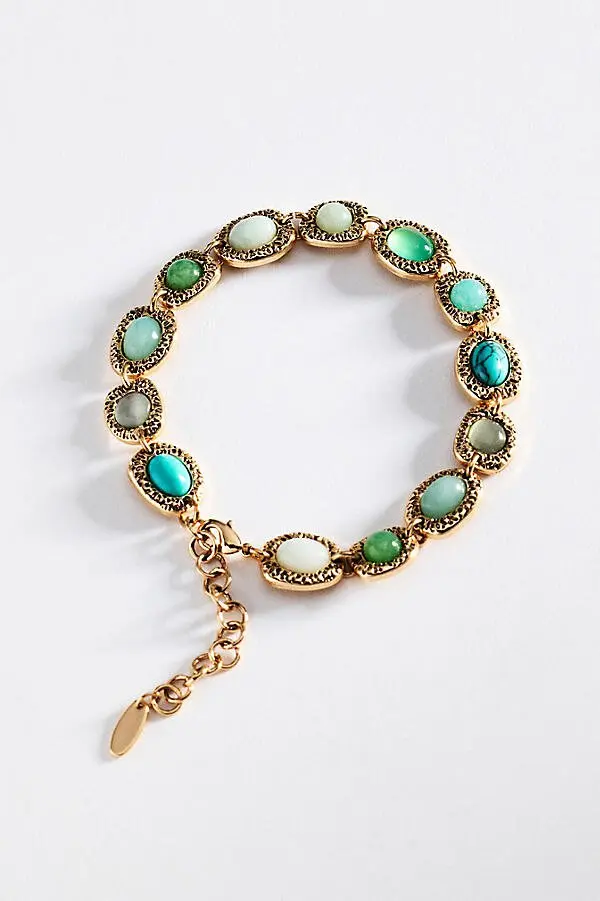 Anthropologie Statement Stone Bracelet - Turquoise