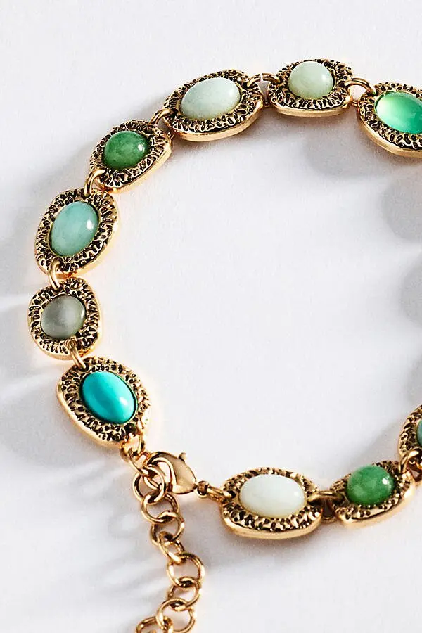 Anthropologie Statement Stone Bracelet - Turquoise