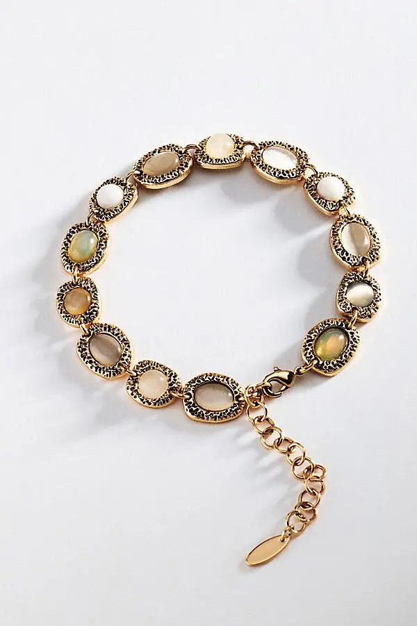 Anthropologie Statement Stone Bracelet - White