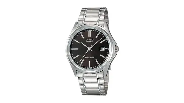 Casio Silver Stainless Stee Shirtl Analog Watch With Black Dial Ltp1183a1a - Stainless Steel