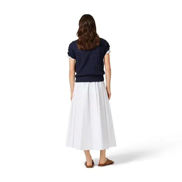 Miu Miu Cotton Knit Polo Shirt - Navy