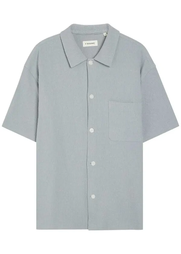 FRAME Textured-knit Cotton-blend Shirt