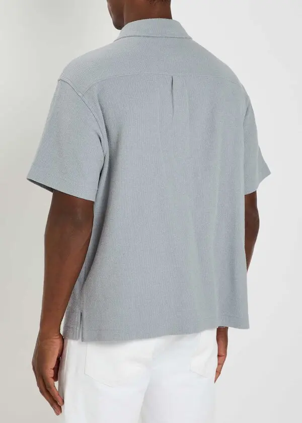 FRAME Textured-knit Cotton-blend Shirt