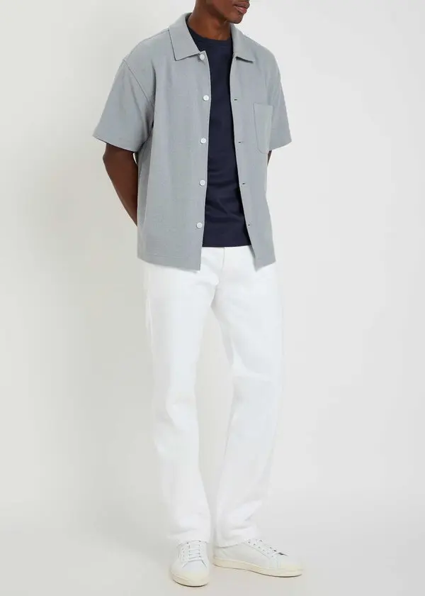 FRAME Textured-knit Cotton-blend Shirt