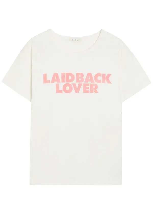 SECOND / LAYER Printed Cotton T-shirt - Cream