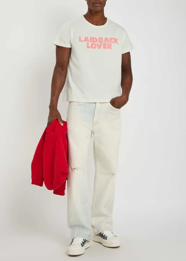 SECOND / LAYER Printed Cotton T-shirt - Cream