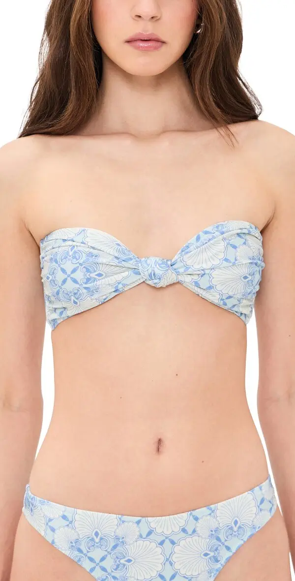 SHANI SHEMER Barbara Bikini Top - Aqua Shell Print
