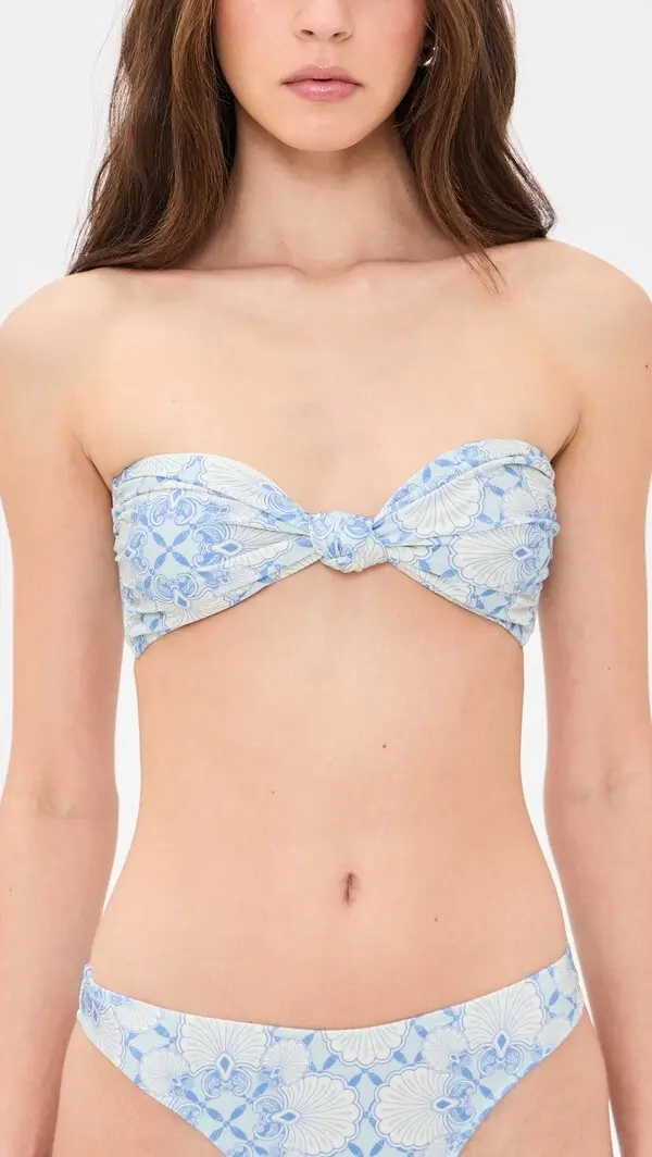 SHANI SHEMER Barbara Bikini Top - Aqua Shell Print