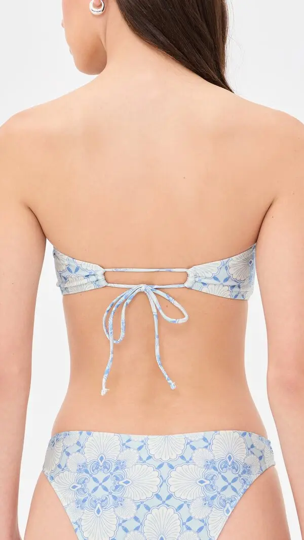 SHANI SHEMER Barbara Bikini Top - Aqua Shell Print