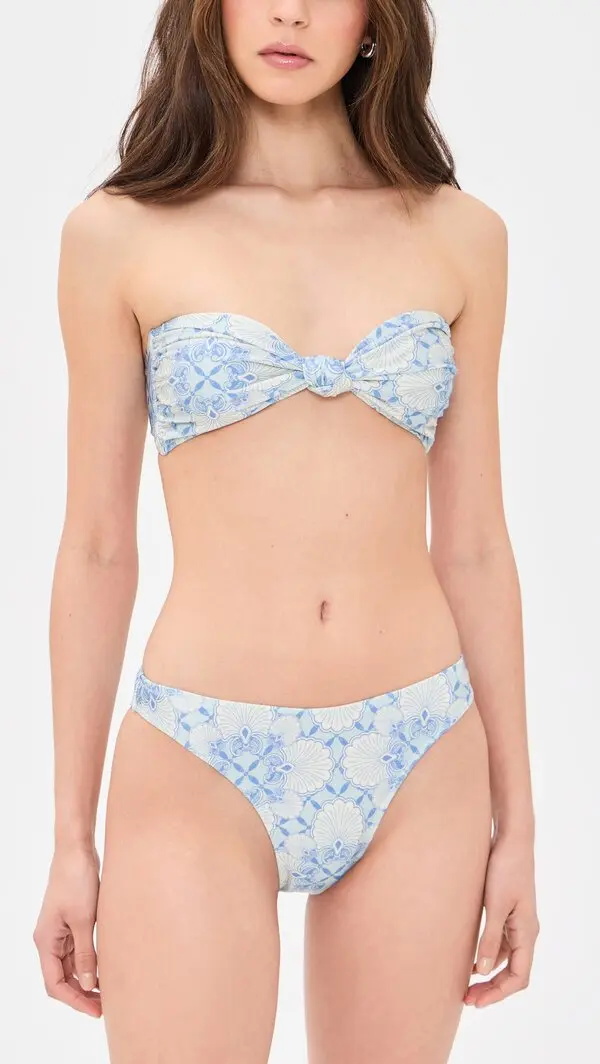 SHANI SHEMER Barbara Bikini Top - Aqua Shell Print