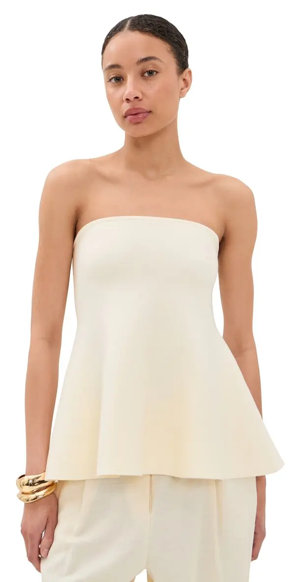 ALIGNE Knitted Bandeau Peplum Top