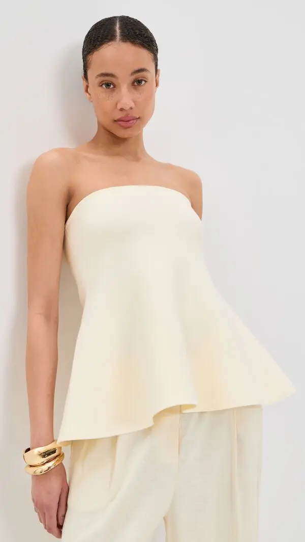 ALIGNE Knitted Bandeau Peplum Top