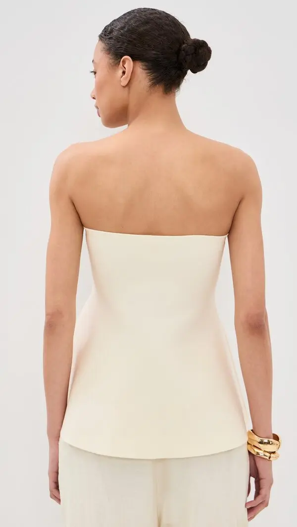 ALIGNE Knitted Bandeau Peplum Top