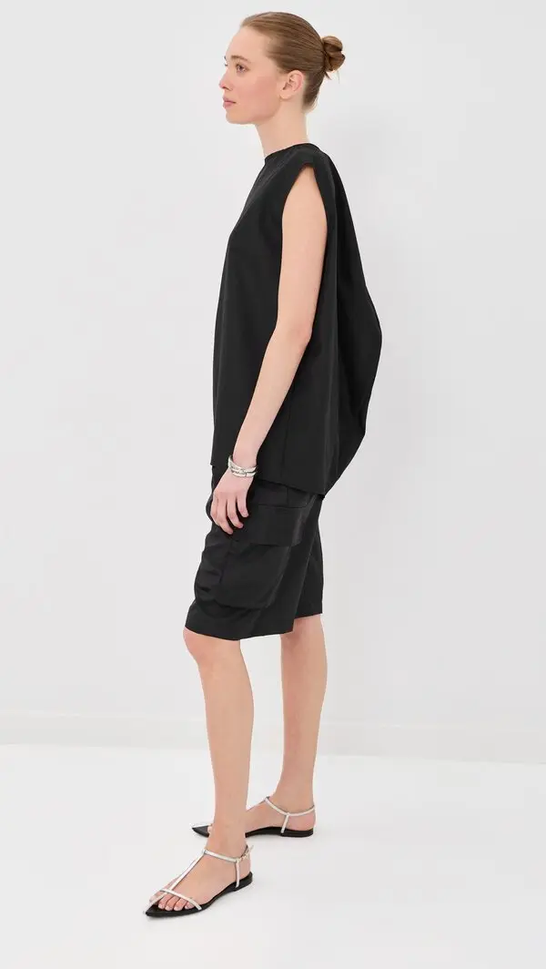 Tibi Sleeveless Cocoon Top In Technical Weave