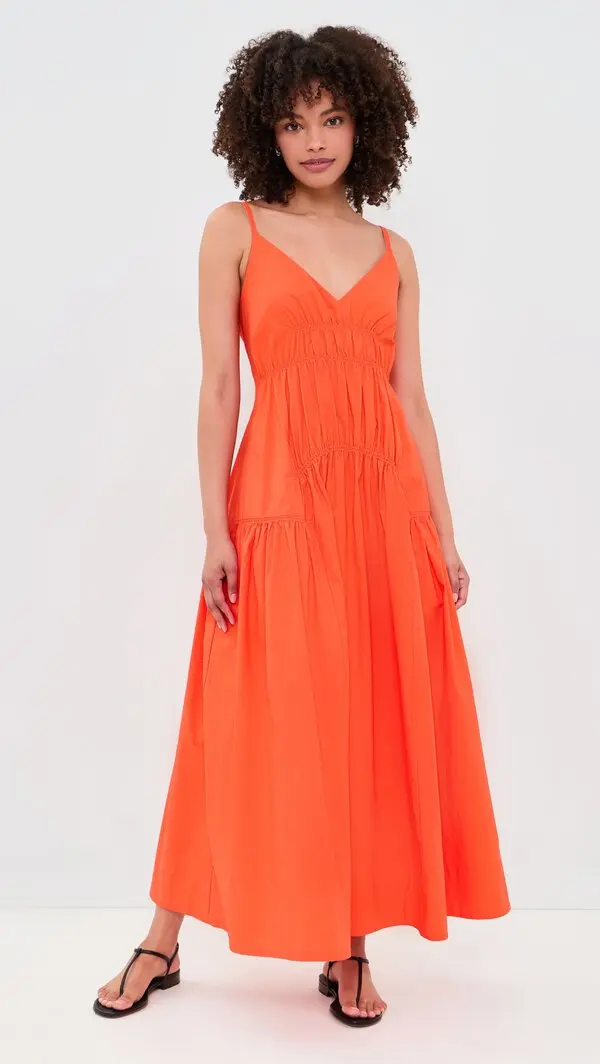 women's formal long sleeve dresses Long Orange Bridesmaid Dresses A-Line V-Neck Spaghetti Straps Ruched C main image 0