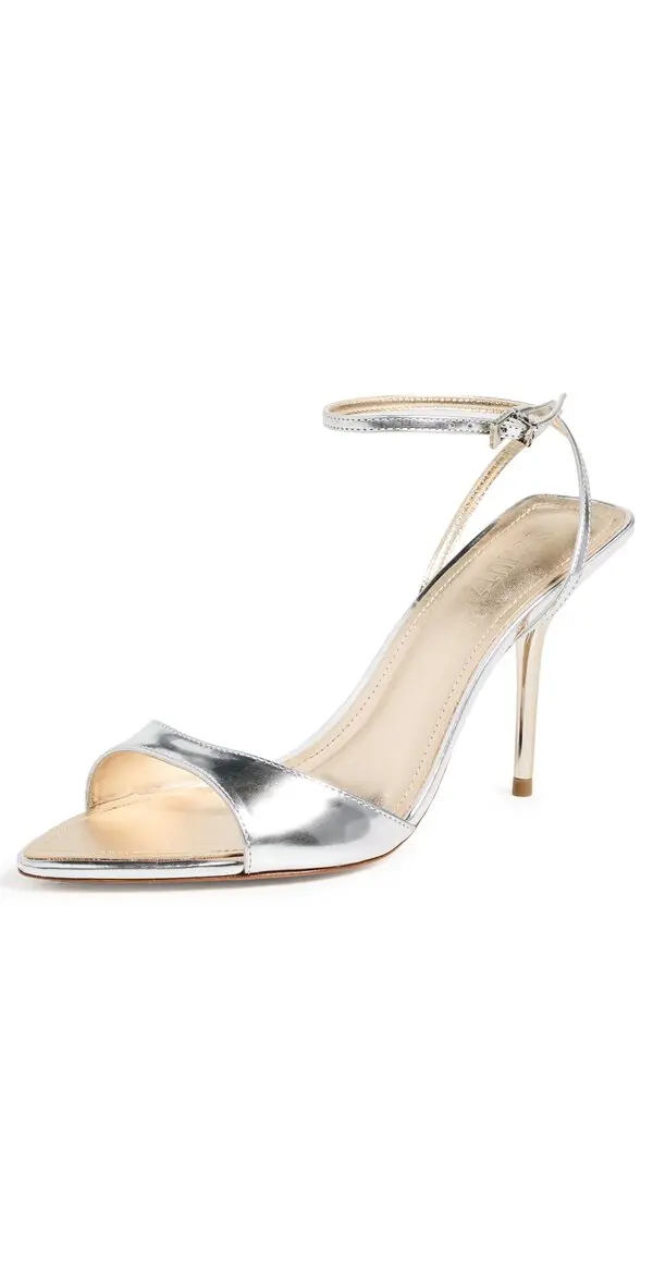 Schutz Elodie Buckle Heeled Sandals - Silver