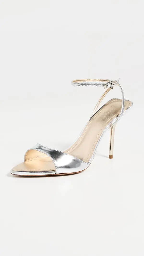 Schutz Elodie Buckle Heeled Sandals - Silver