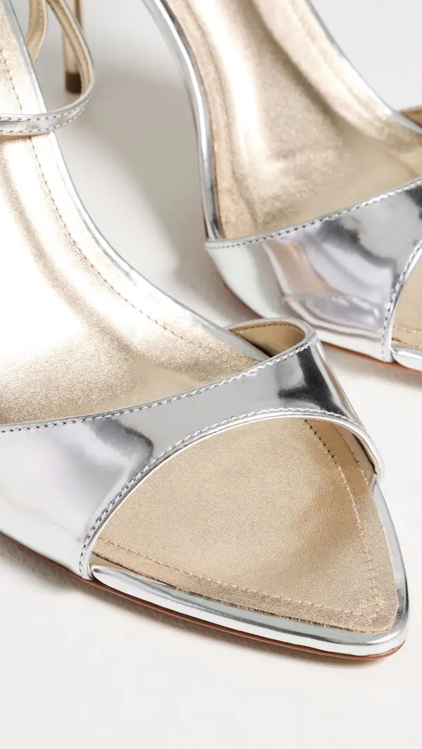 Schutz Elodie Buckle Heeled Sandals - Silver