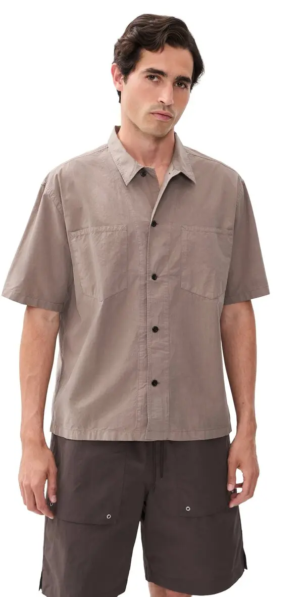 Norse Projects Mols Tencel Short Sleeve Shirt - Walnut