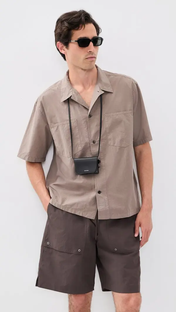 Norse Projects Mols Tencel Short Sleeve Shirt - Walnut