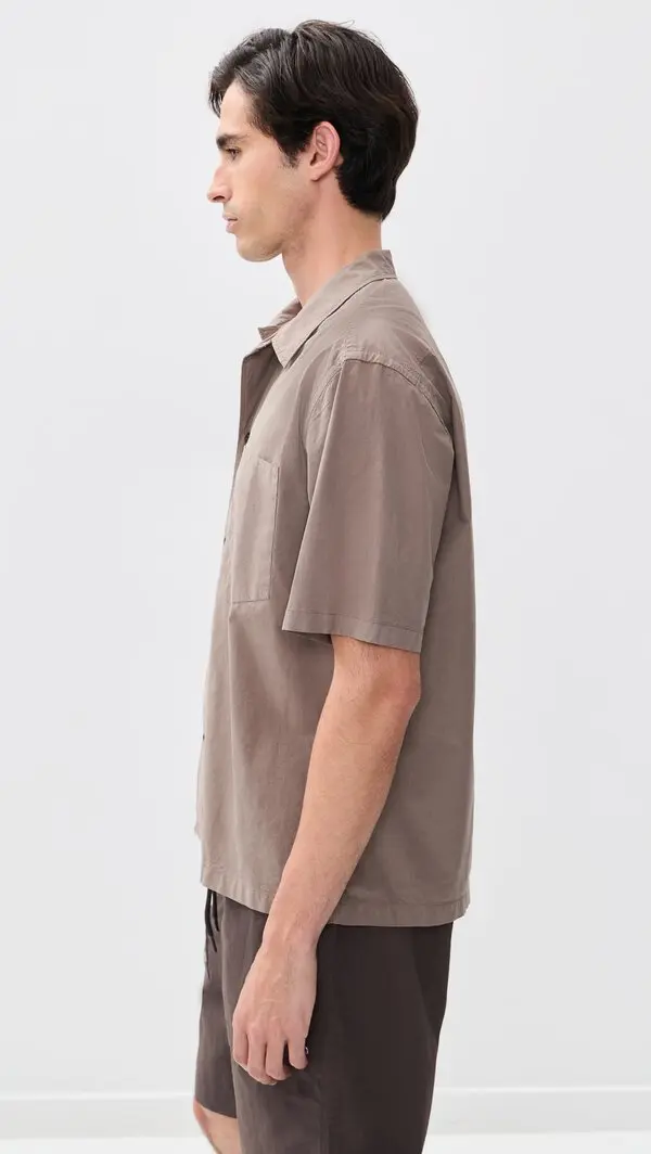 Norse Projects Mols Tencel Short Sleeve Shirt - Walnut