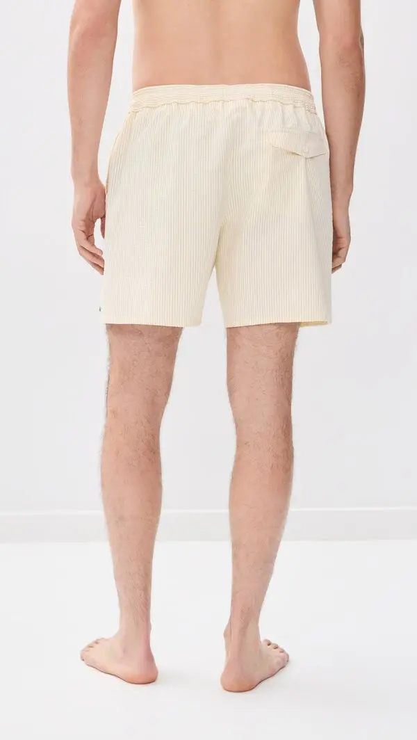 Lacoste Seersucker Striped Swim Shorts