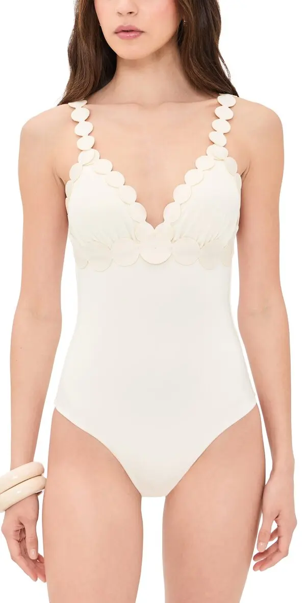 ANCORA Cora Piece Swimsuit With Applique Accents - Ivory