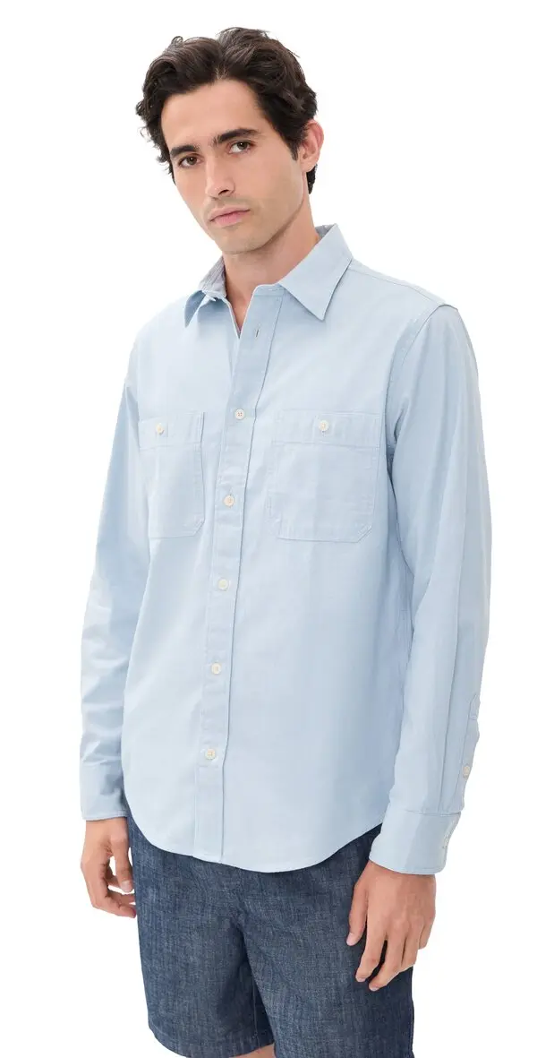 Nn07 Colby Cotton Utility Shirt - Sky Mist
