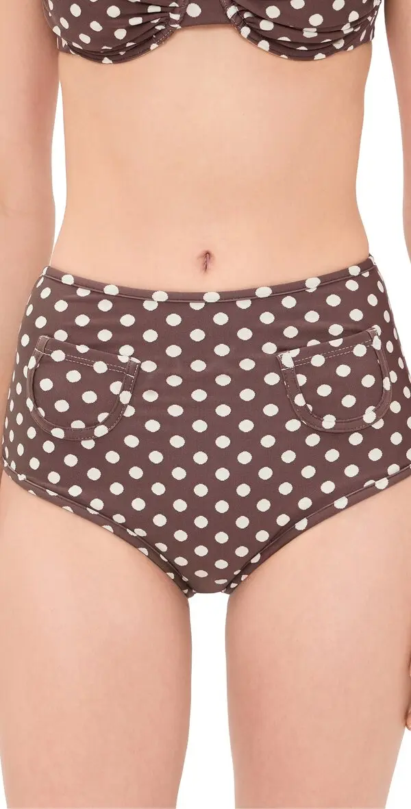 MONTCE Polly High Waisted Bikini Bottoms With Patch Pockets - Vivian