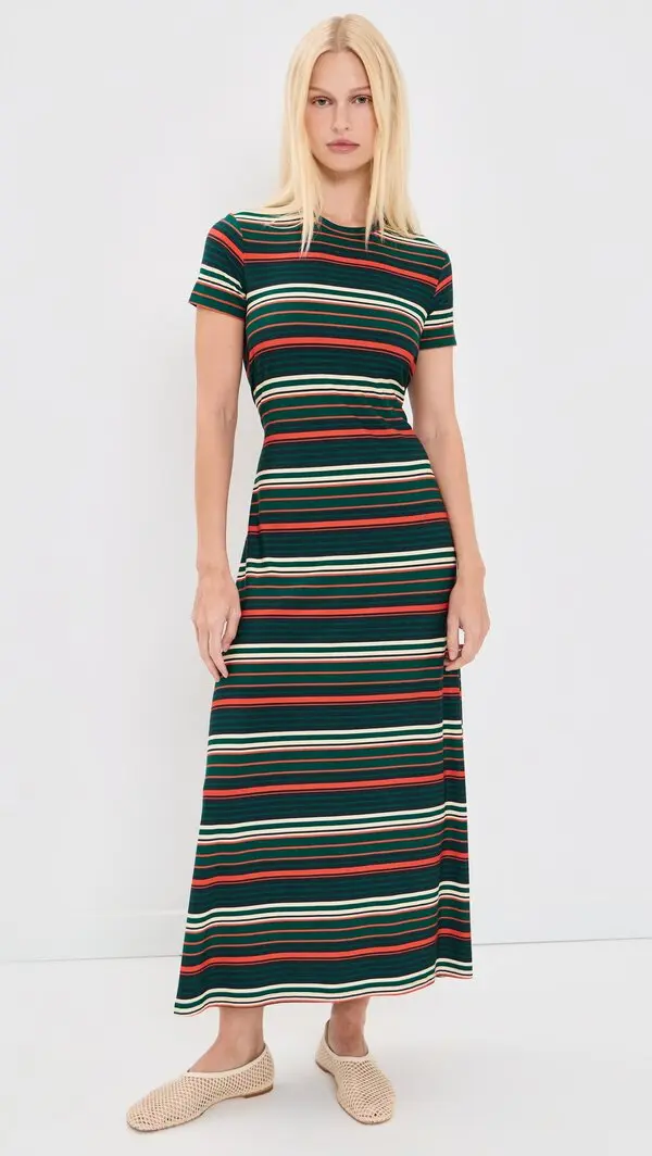 Proenza Schouler White Label Noelle Striped Jersey Maxi Dress - Spruce  Multi | Editorialist