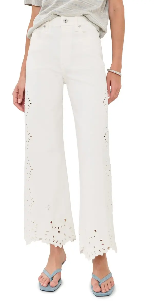 Joe's Jeans The Mia Embroidered Jeans - Ecru Floral