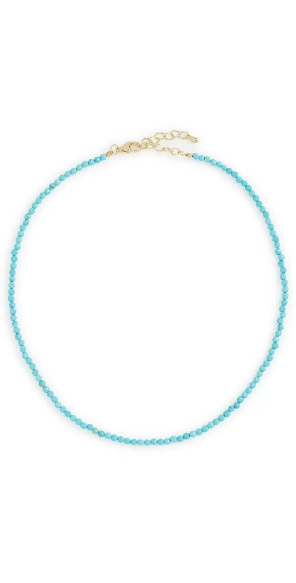 ADINA EDEN Beaded Choker Necklace - Turquoise