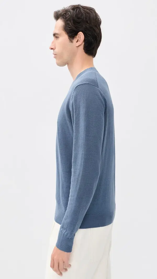 Nn07 Ten Linen Crew Neck Sweater - Stone Blue