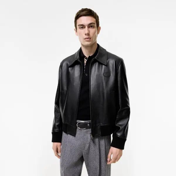 Burberry Bloomsbury Harrington Jacket In Nappa Leather - Black