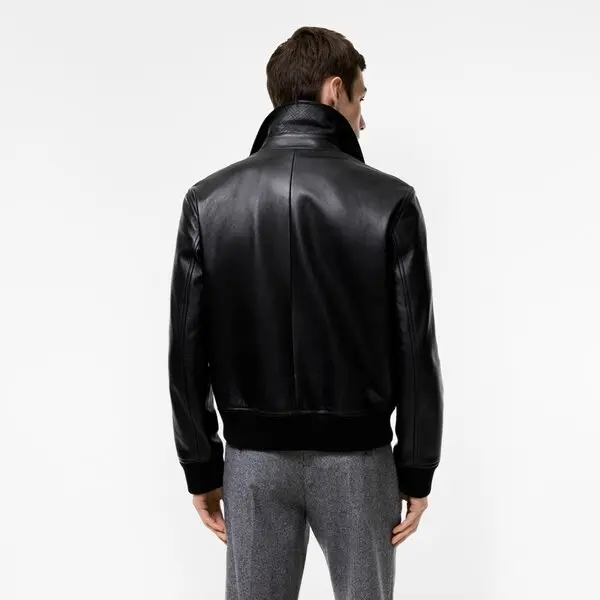 Burberry Bloomsbury Harrington Jacket In Nappa Leather - Black