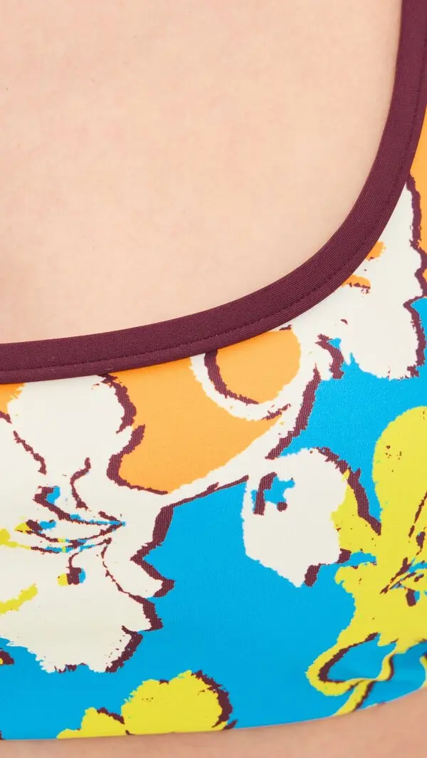 ALEMAIS Floral Print Scoop Neck Top