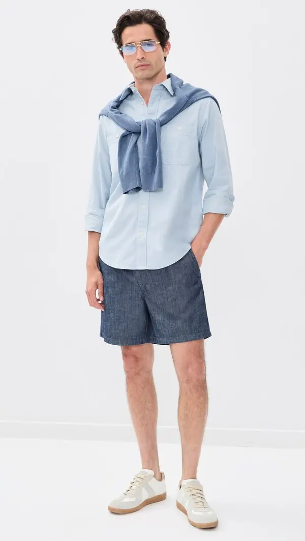 Nn07 Gregor Chambray Shorts - Medium Rinse