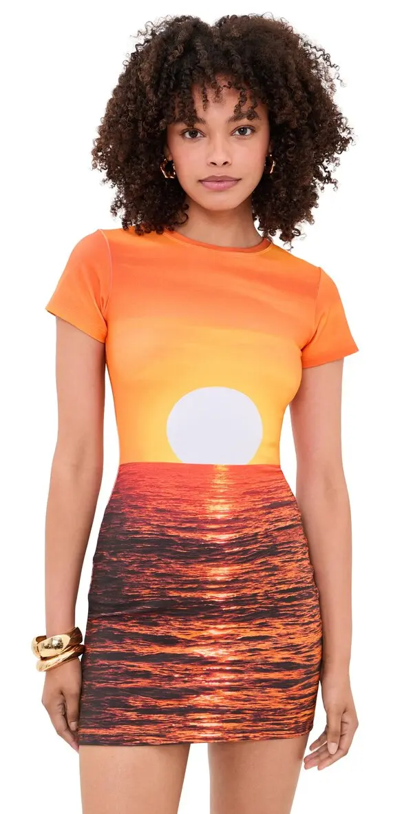 LESLIE AMON Graphic T-shirt Dress