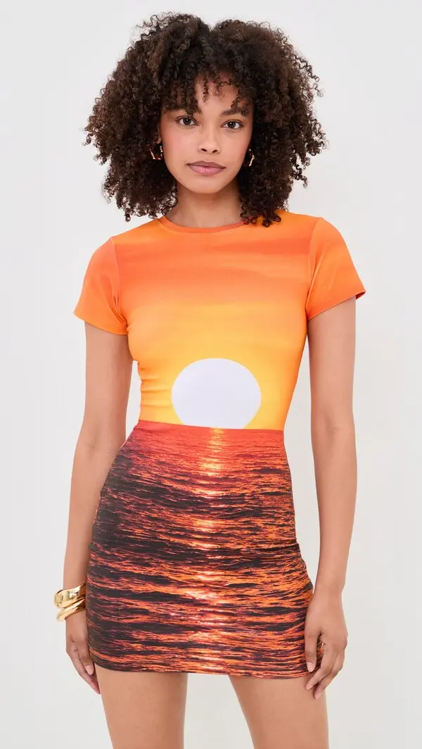 LESLIE AMON Graphic T-shirt Dress