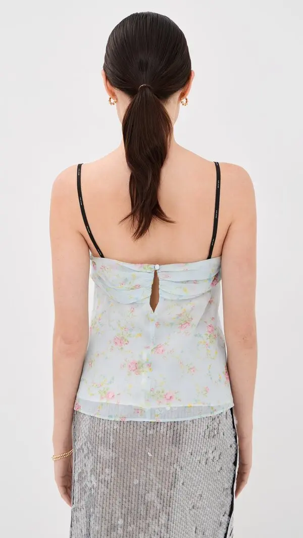 Marc Jacobs Floral Print Ruched Bow Top