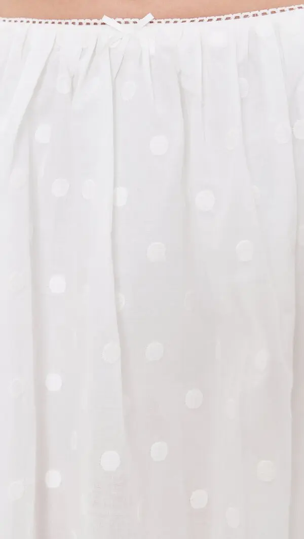 NIA Paloma Skirt Embroidered Polka Dot Mini With Scalloped Hem