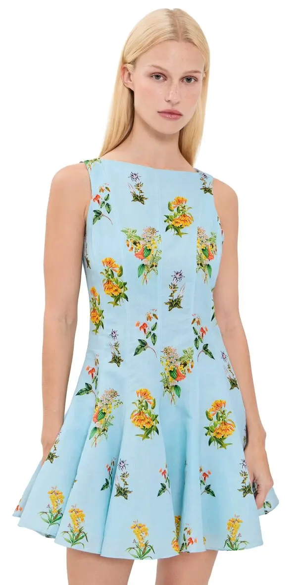 Hemant & Nandita Sleeveless Floral Print Mini Dress